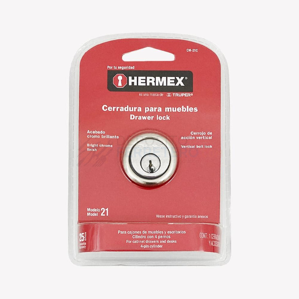 CERRADURA P/MUEBLE CM-21C HERMEX — Depósito Ferretero