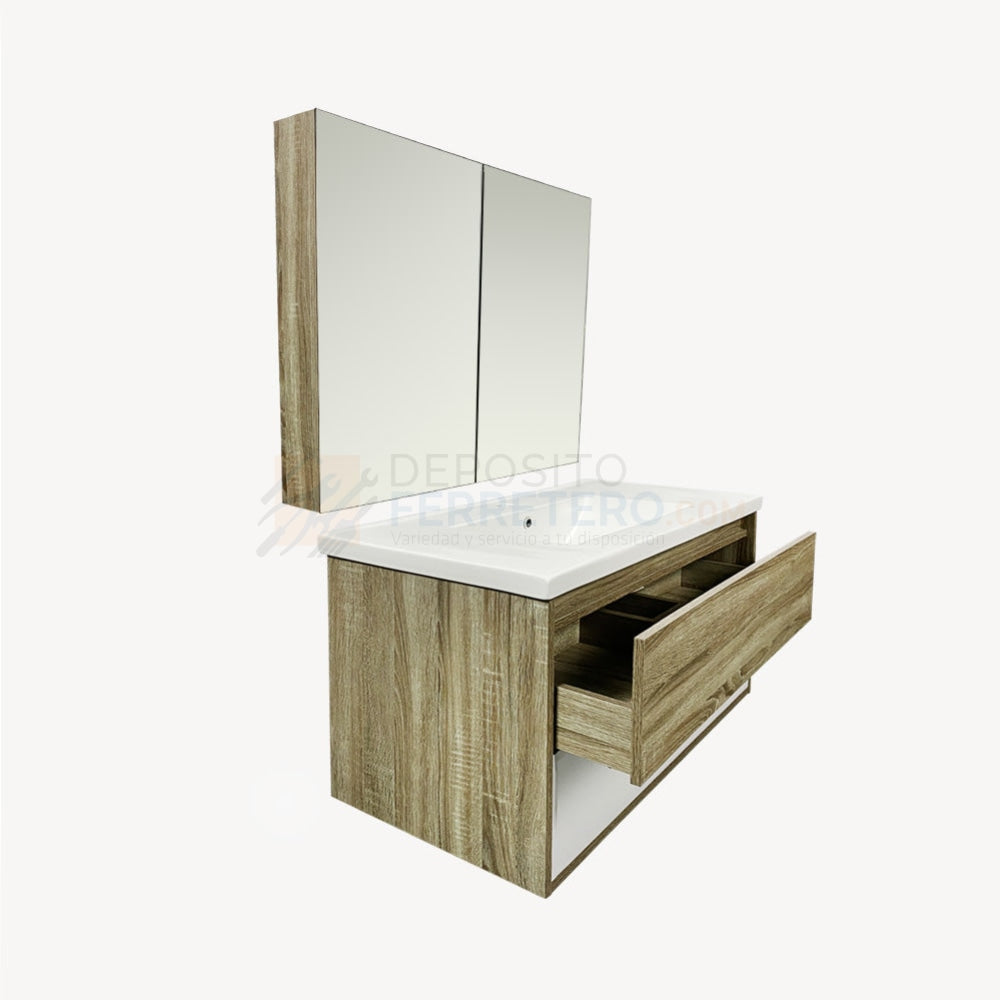 MUEBLE BAÑO PERTH MARRON 0303315 BASIC LIVING — Depósito Ferretero